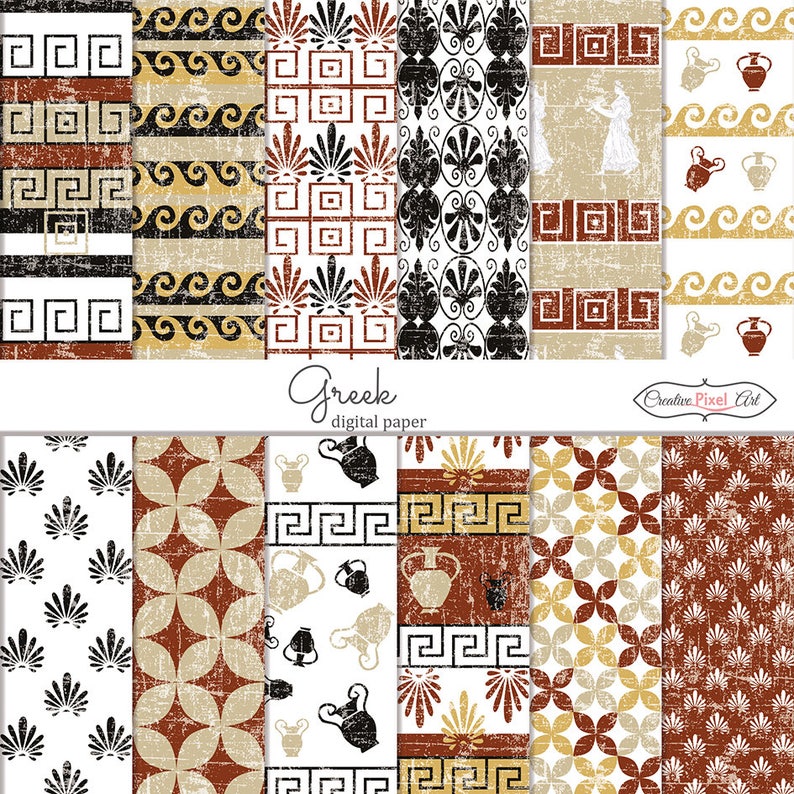 Greek Texture Digital Paper Distress Paper Download | Etsy