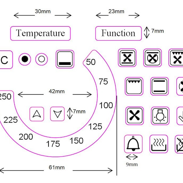 Oven Temperature Stickers - Etsy