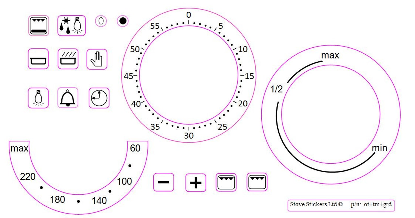 Temperature Dial Timer Dial Gradient Dial With 14 Symbols - Etsy UK
