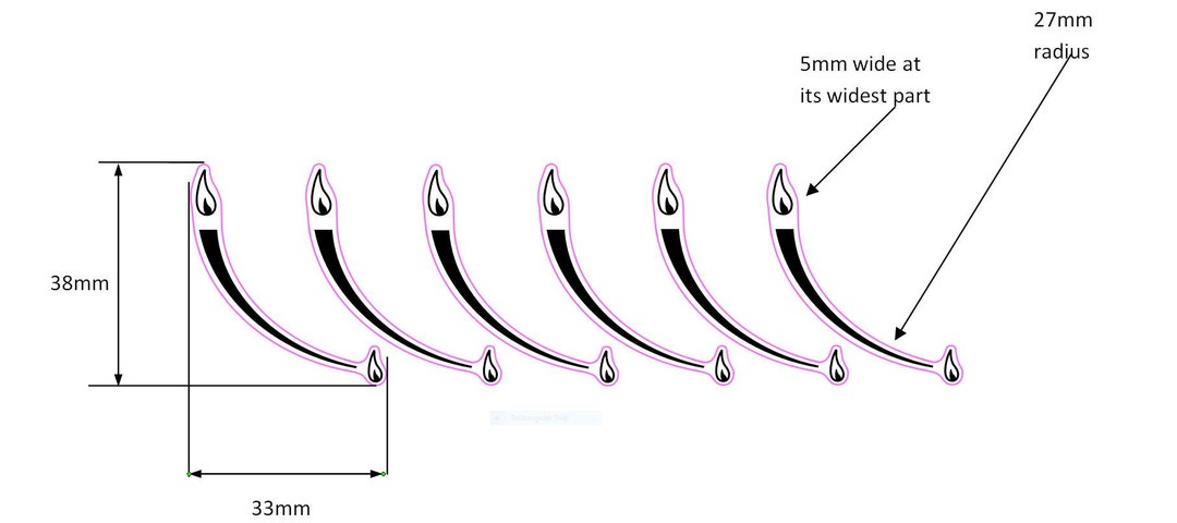 6 Gas Flame Indicating Stickers Decals for a Gas Stove/cooker Top in a ...