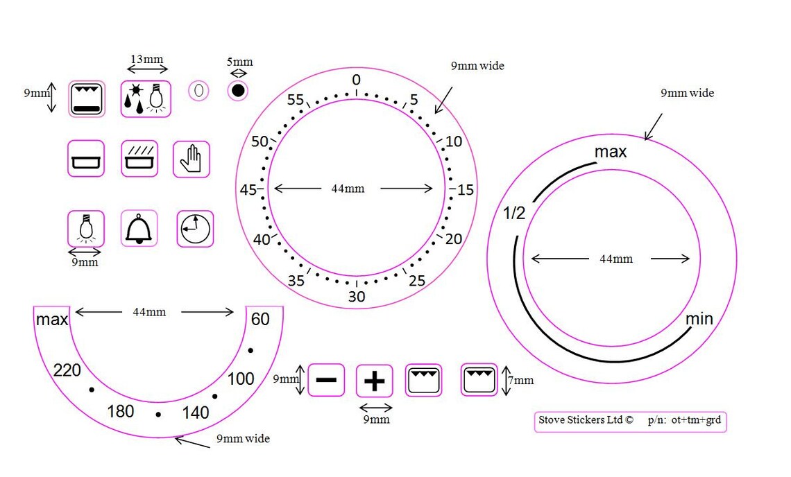 Temperature Dial Timer Dial Gradient Dial With 14 Symbols | Etsy UK