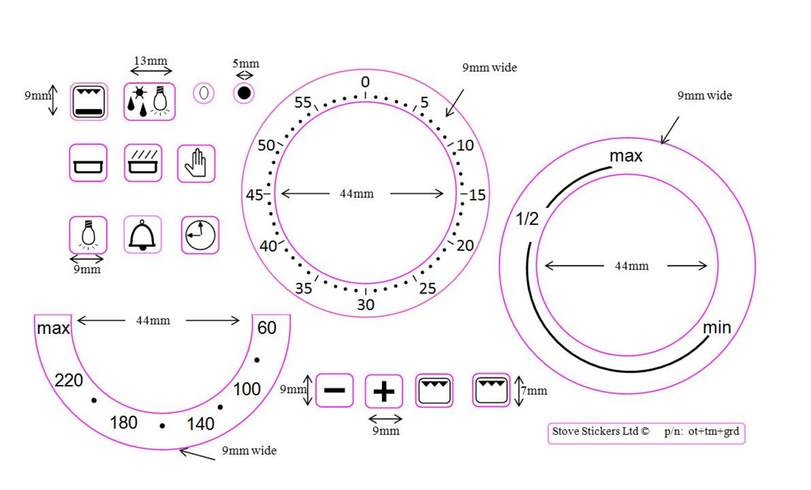Temperature Dial Timer Dial Gradient Dial With 14 Symbols - Etsy UK