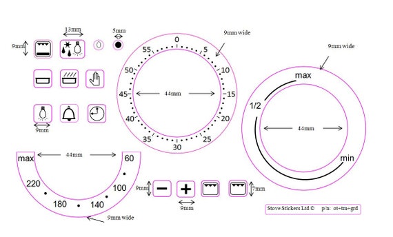 Temperature Dial Timer Dial Gradient Dial With 14 Symbols | Etsy UK