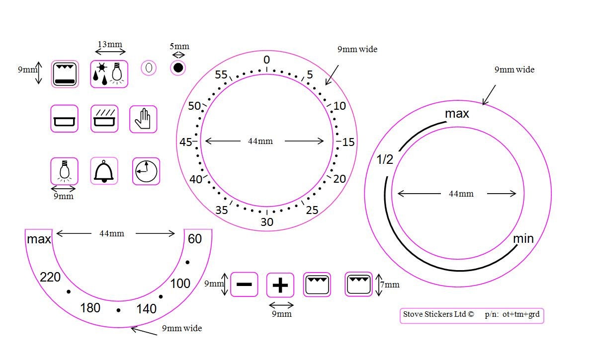 Temperature Dial Timer Dial Gradient Dial With 14 Symbols | Etsy UK