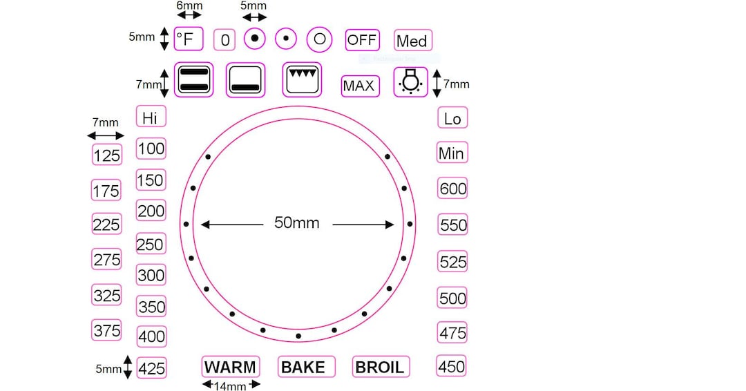 Centigrade Separate Oven Temperature Numbers 36 Separate