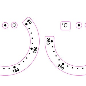 Pair of Oven Temperature Sticker Decals With Wrap Around Marking ...