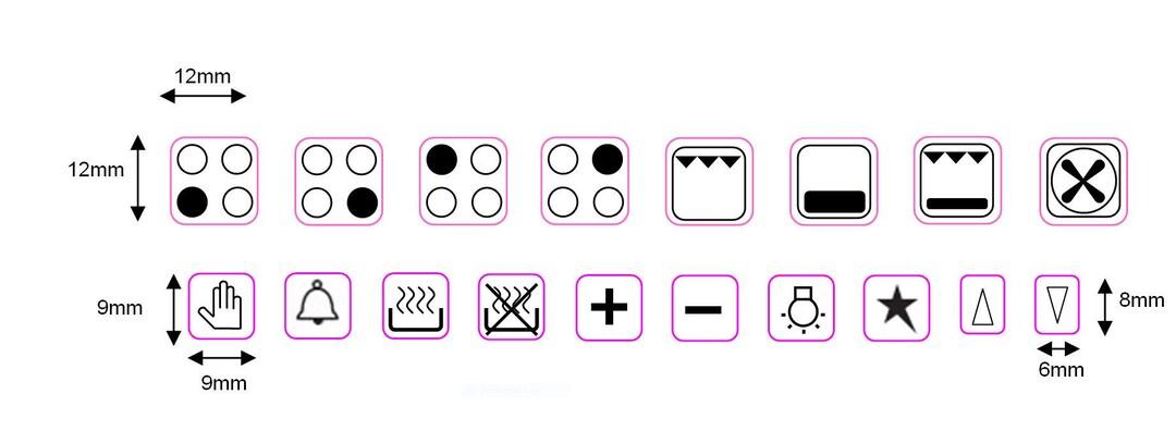 4 Ring Cooker Stove Top Hob Markings Decals + 14 Small Symbols Stickers ...