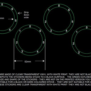Stove Stickers for Cooker Top Hob Dial Knob Numbers 1- 6 ANTI Clockwise ...