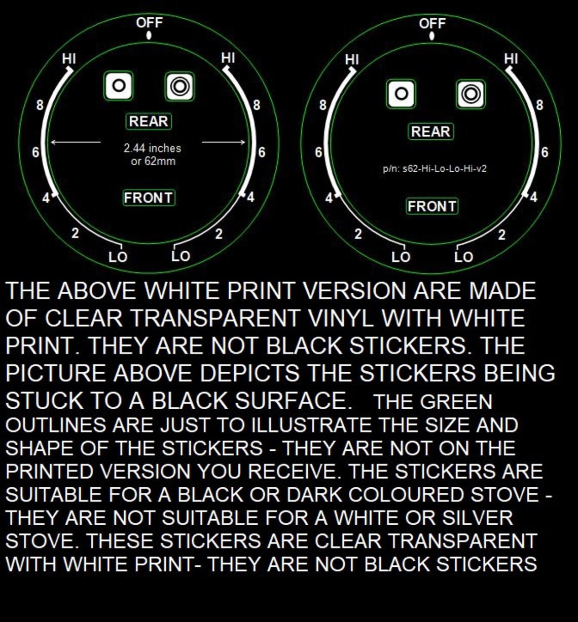 Cooktop Dial Stickers – Hi-lo Numbered Decals (62mm/80mm) - Etsy