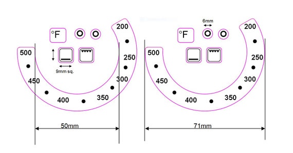 Fahrenheit Oven Temperature Sticker Decals With Marking | Etsy