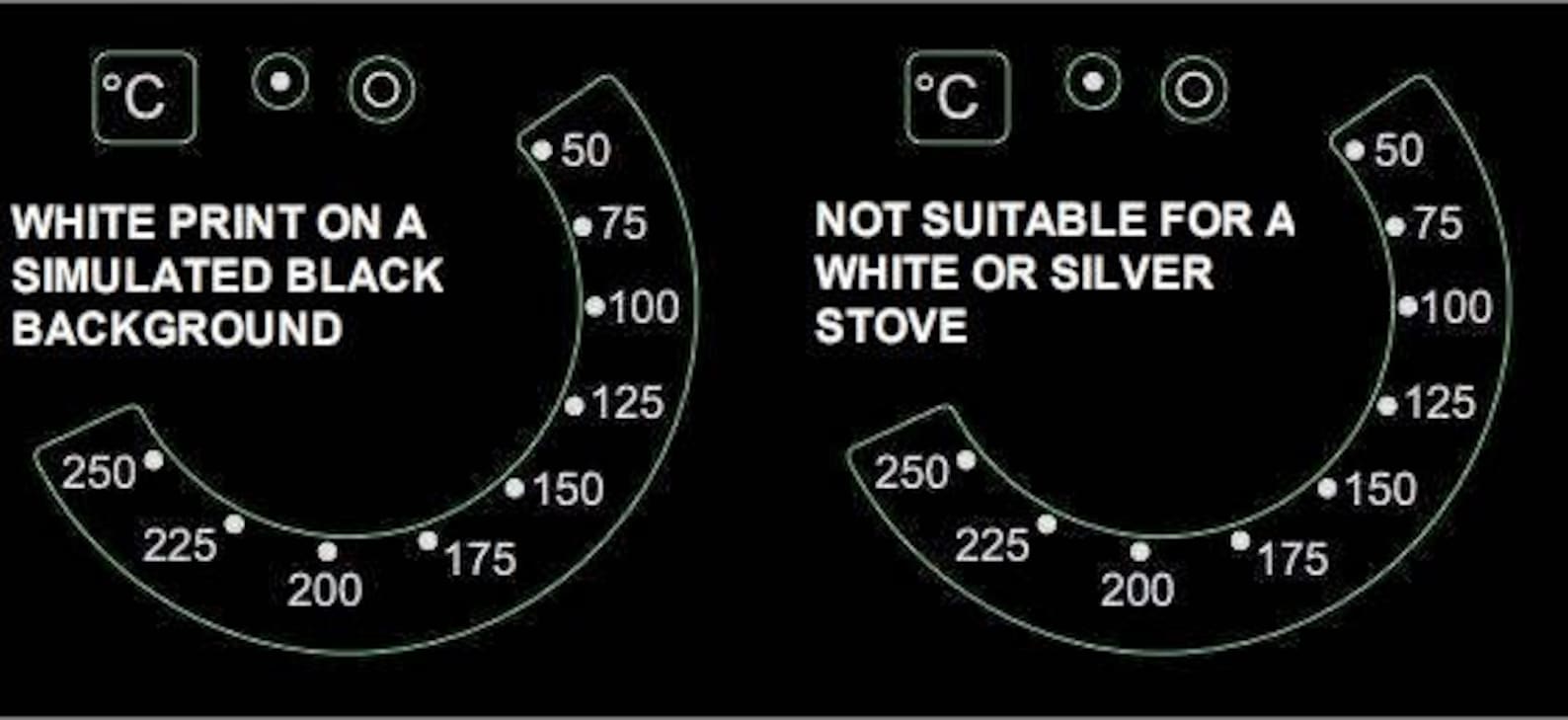 Oven Temperature Stickers 50-250 With 44mm Inner Diameter | Etsy UK