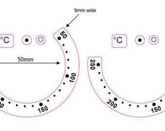 5 Ring Cooker Top Markings Decals Double Set. Overseas Shipping Time ...