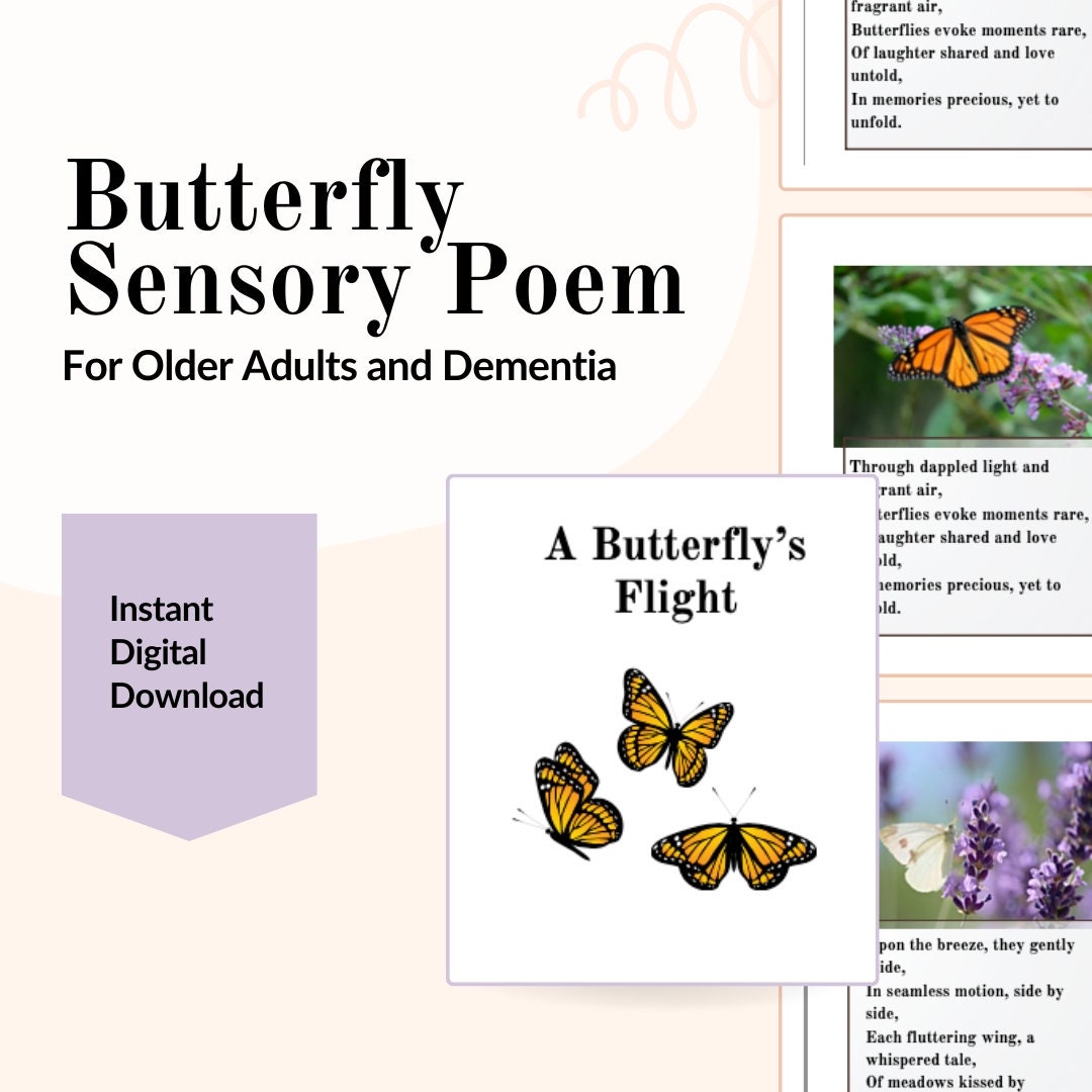 Butterfly Sensory Poem: Dementia & Reminiscence Activity (PDF Download ...