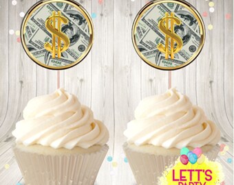 Money Cupcake Toppers Svg - Etsy