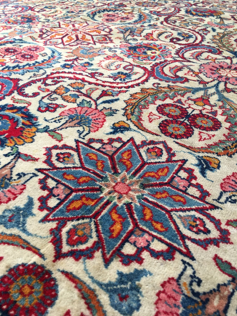 9'1 X 12'3 Vintage Floral Wool Rug / Large Vintage Rug | Etsy