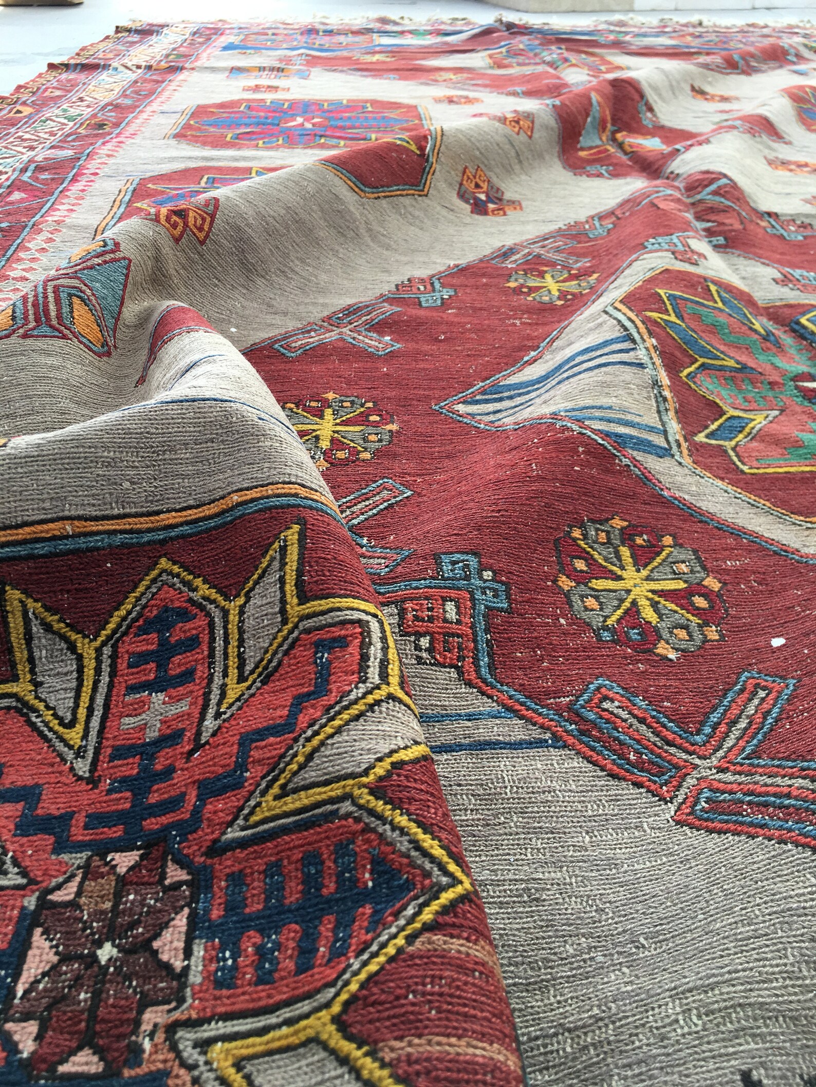 6'8 X 11'6 Antique Red Sumac / Soumack / Soumac Rug / - Etsy