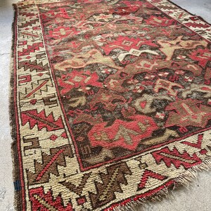 19th Century Worn Rug / 3'4 X 4'9 Antique Caucasian Rug #3041 - Etsy