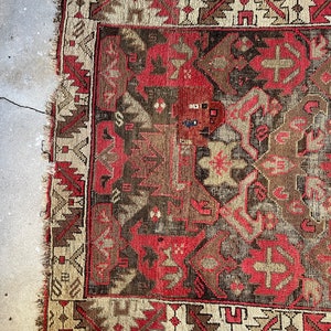 19th Century Worn Rug / 3'4 X 4'9 Antique Caucasian Rug #3041 - Etsy