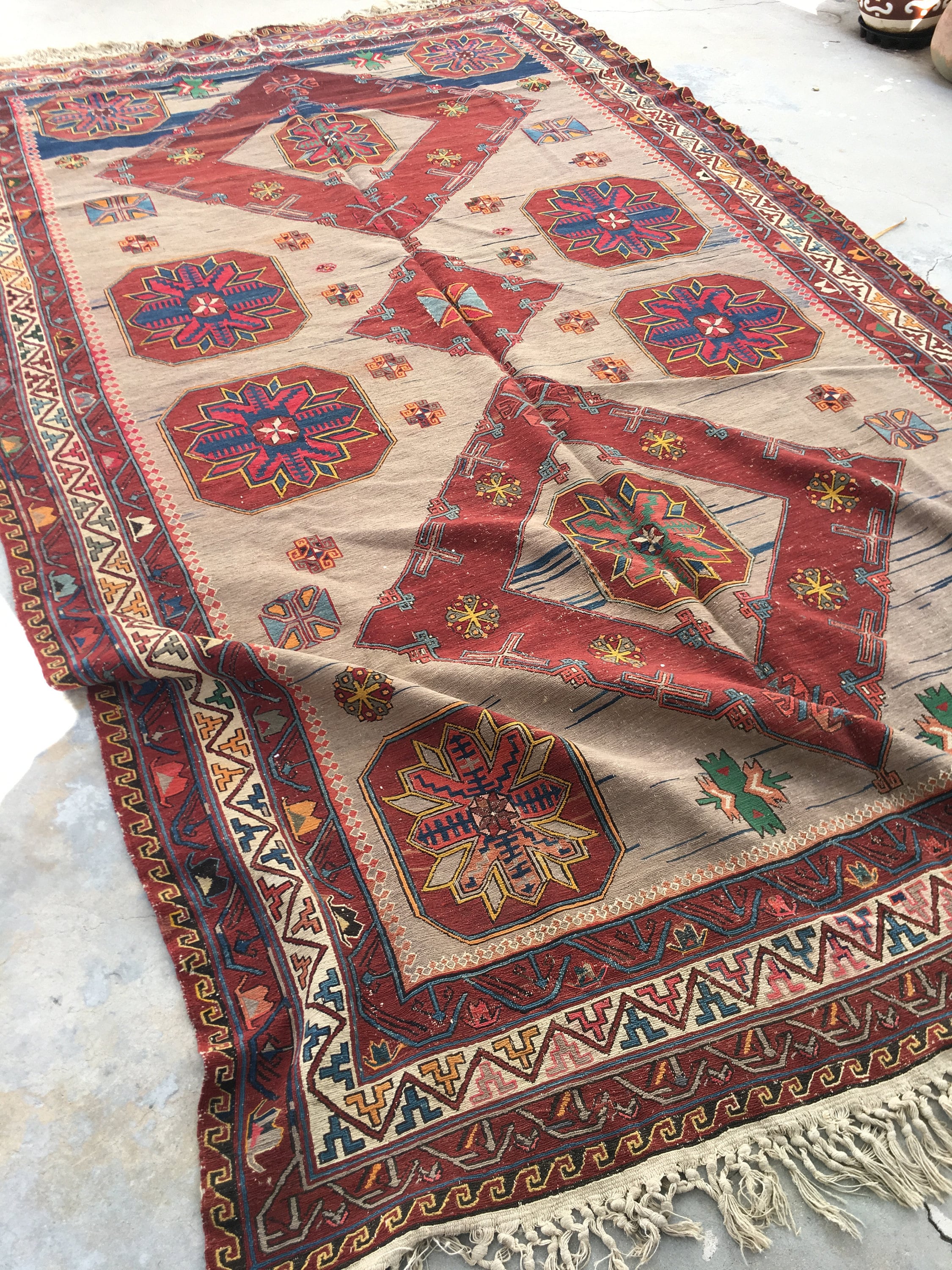 6'8 X 11'6 Antique Red Sumac / Soumack / Soumac Rug / - Etsy