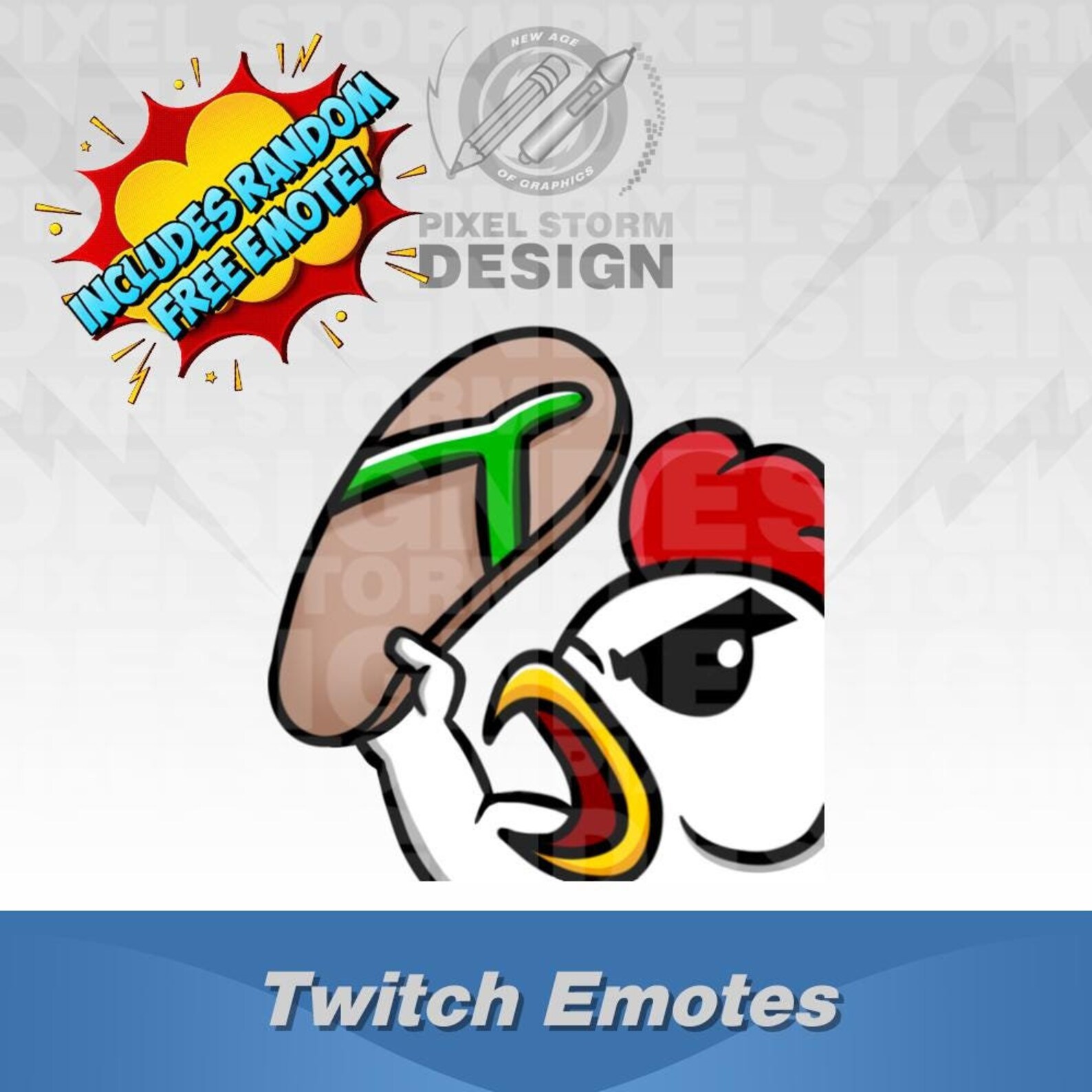 La Chancla Chicken Twitch Emote: Angy Sandal Stream Emote - Etsy
