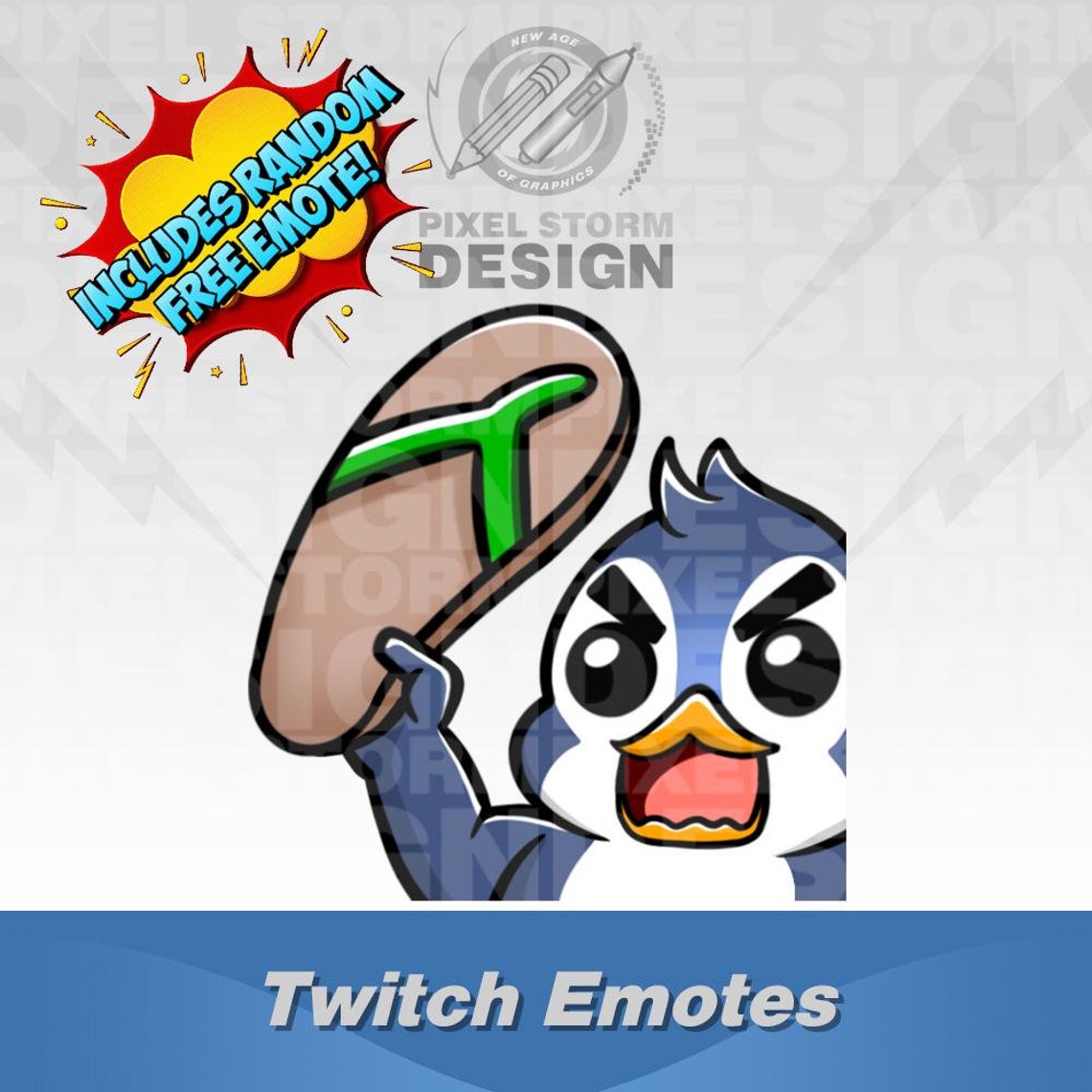 La Chancla Penguin Twitch Emote Discord Emote Mexican Emote Stream ...