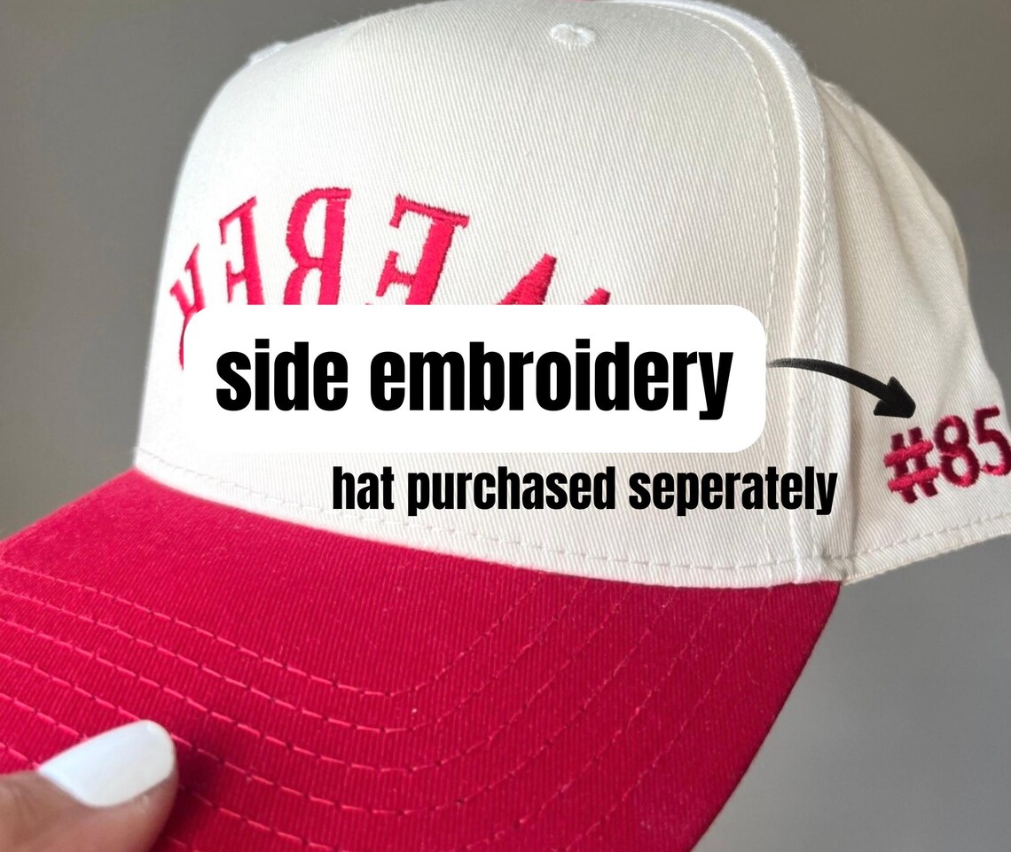 Add on Embroidery. Puff Embroidery Upgrade. Embroidery on the Back of ...