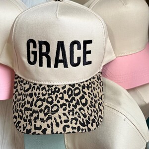 Grace Cheetah Trucker Hat, Embroidered Grace Hat, 2 Tone Trucker Hat ...