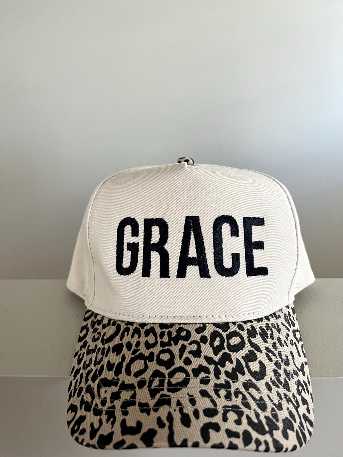 Grace Cheetah Trucker Hat, Embroidered Grace Hat, 2 Tone Trucker Hat ...
