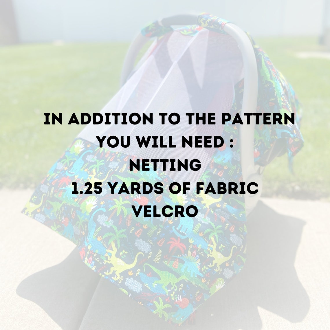 PDF Car Seat Cover Pattern, Sewing Patterns for Babies, Netted Car Seat ...