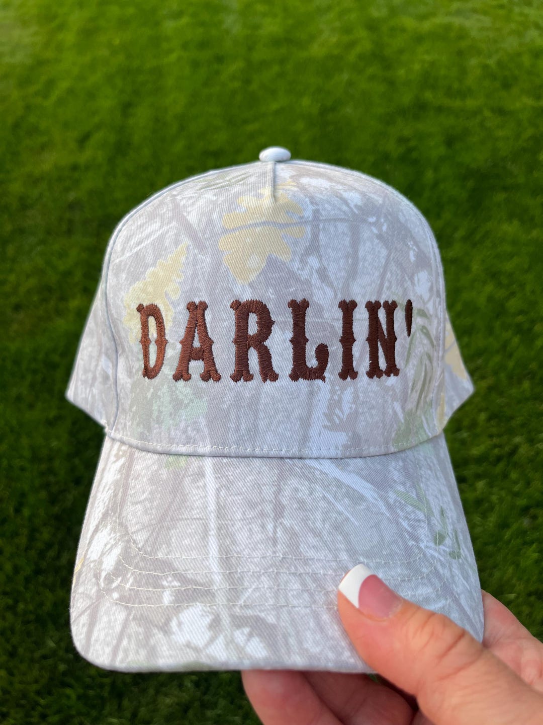 Darlin Camo Trucker Hat, Embroidered Darlin Hat, 2 Tone Camo Hat ...