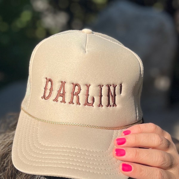 Embroidered Darlin Trucker Hat - Etsy