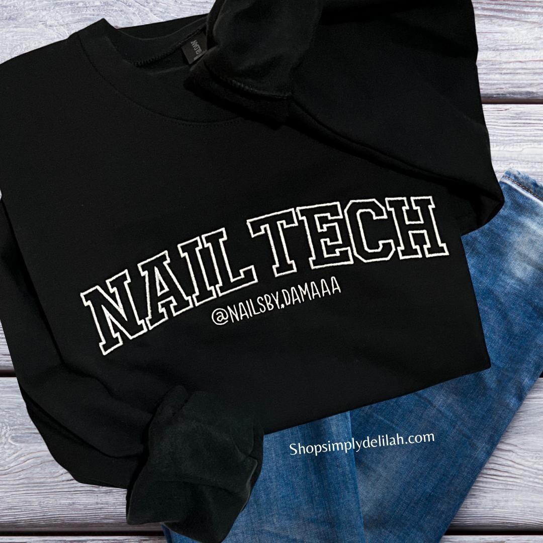 Embroidered Nail Tech Sweatshirt: Personalized Nail Artist Gift - Etsy