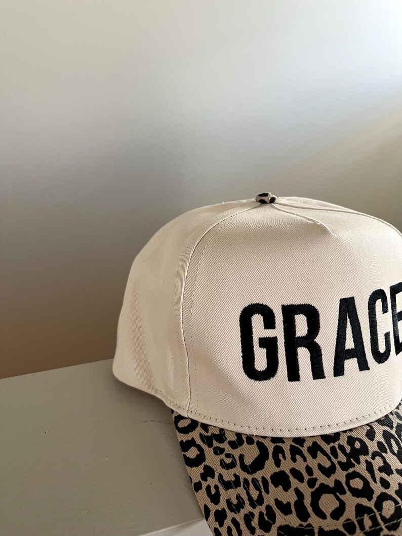Grace Cheetah Trucker Hat, Embroidered Grace Hat, 2 Tone Trucker Hat ...
