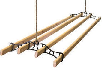 4 Lath Wooden Hanging Clothes Drying Rack or Pot Rack