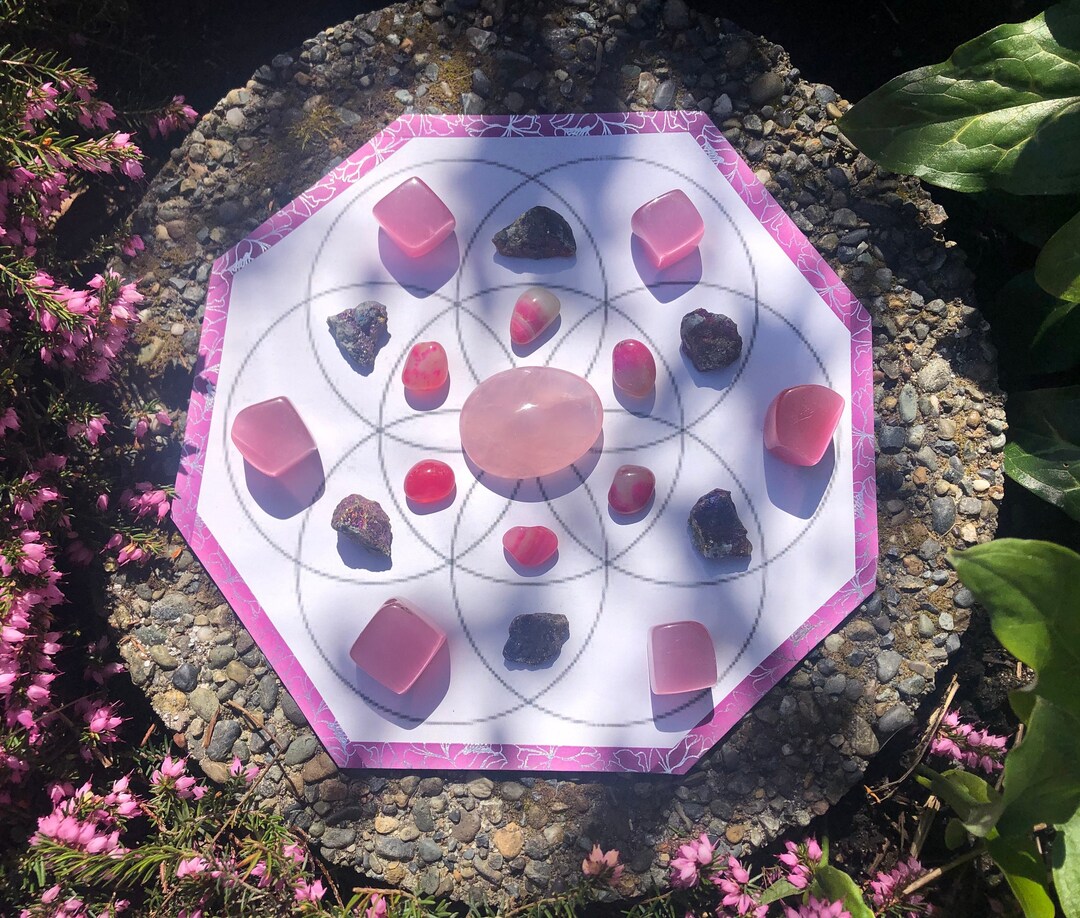 19 Pc Self Love and Care Crystal Grid Set - Etsy