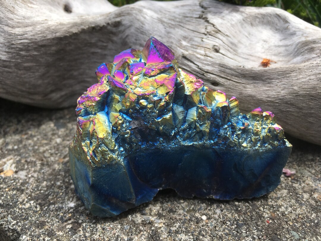 Stunning Rainbow Titanium Quartz Cluster - Etsy