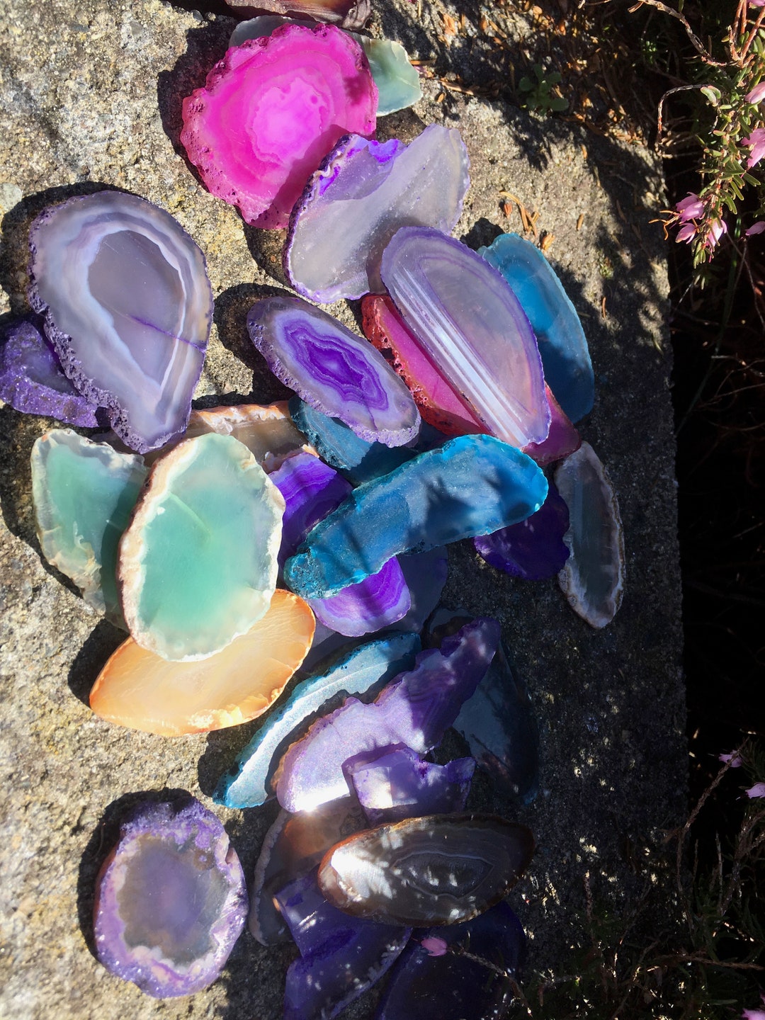 Small Dyed Agate Slices - Etsy
