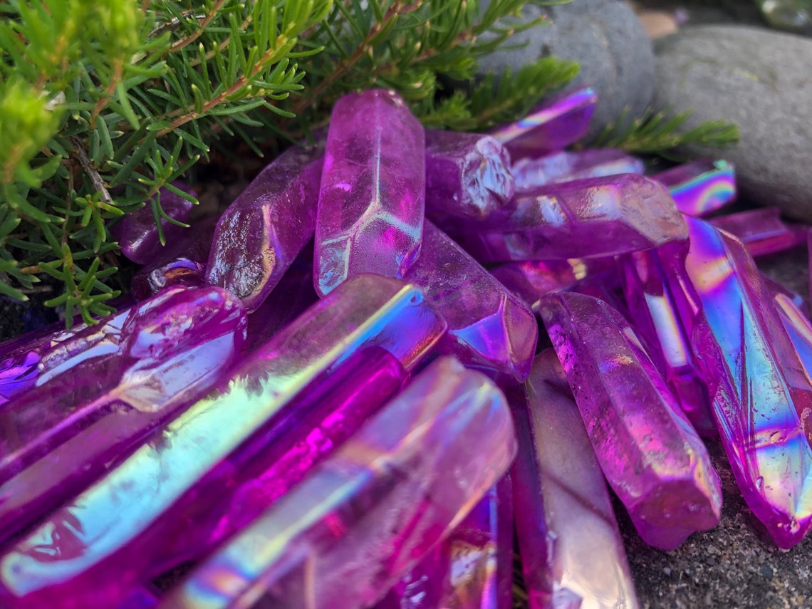 1 pc Purple Flame Aura Crystal | Etsy