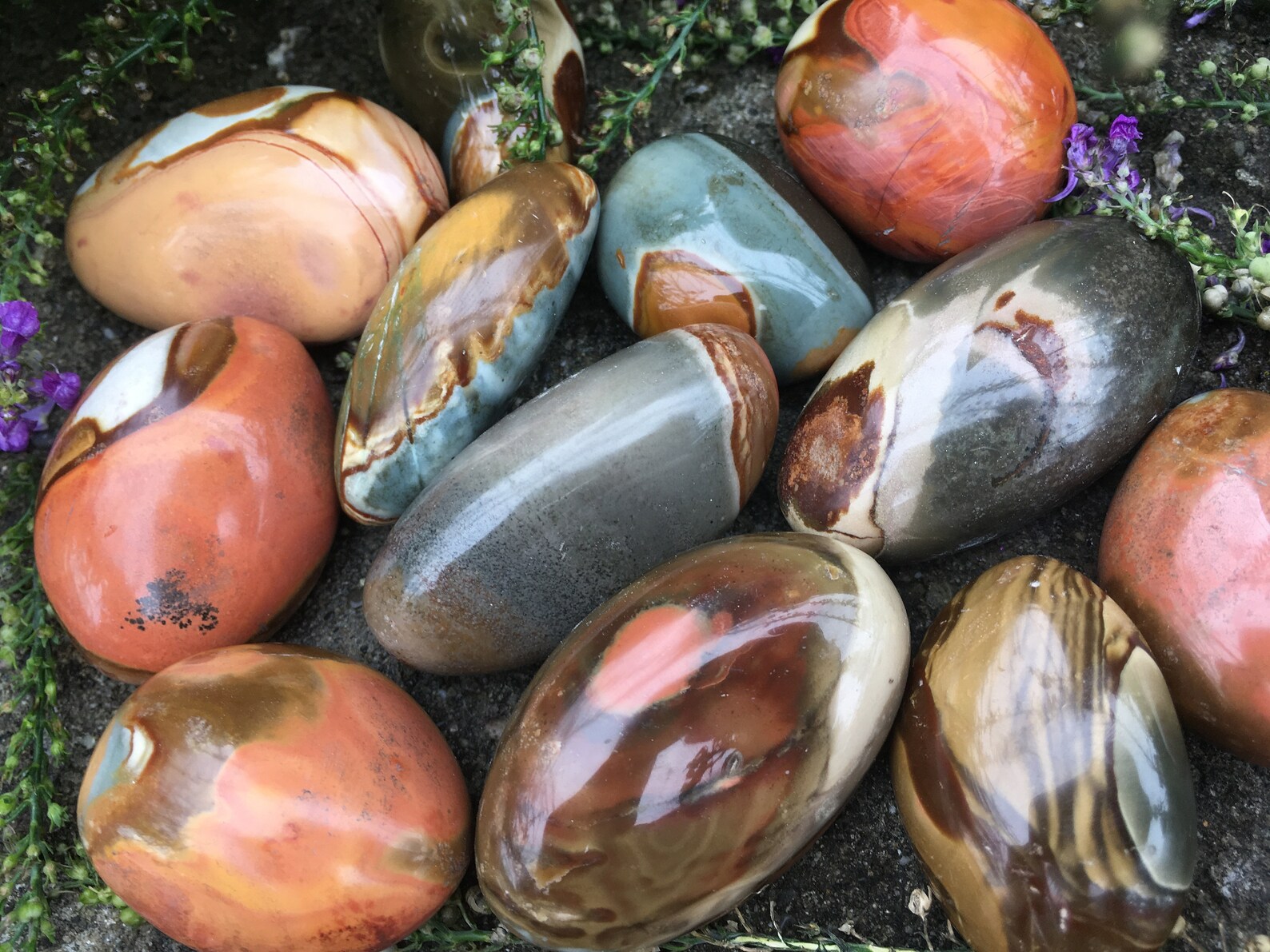 Poly Chrome Jasper Palm Stones | Etsy