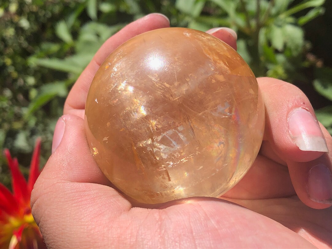 Stunning High-quality Rainbow Golden Calcite Sphere - Etsy