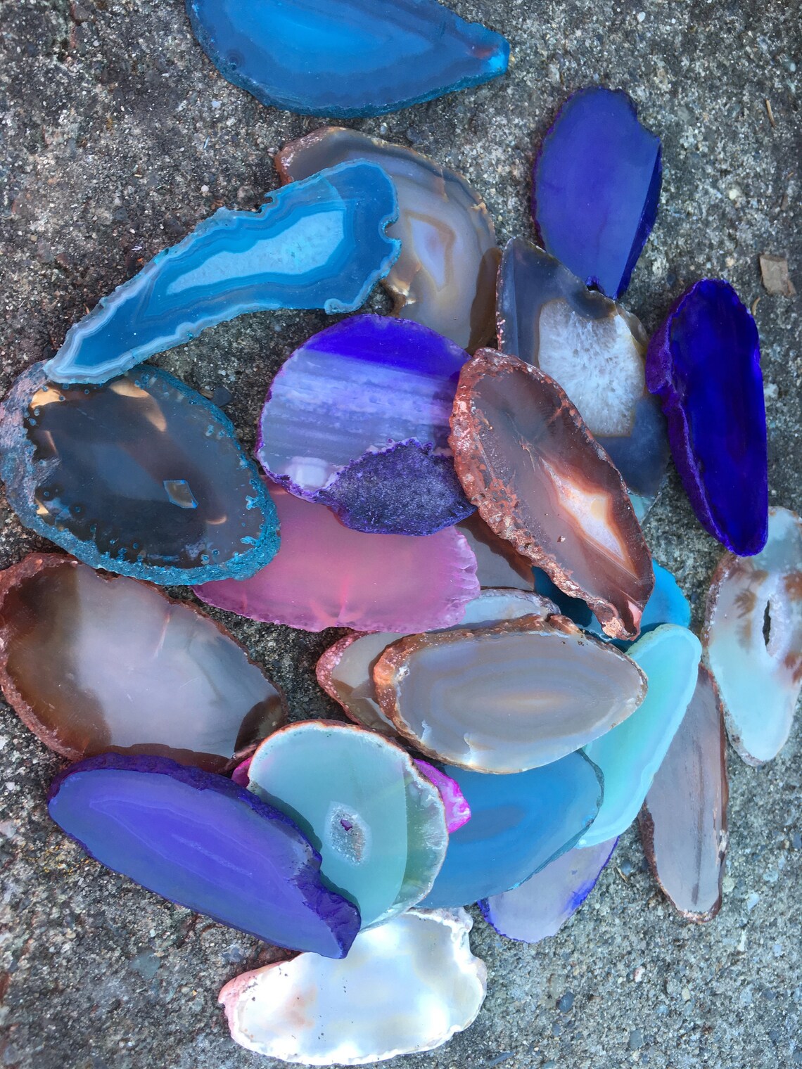 Small Dyed Agate Slices - Etsy