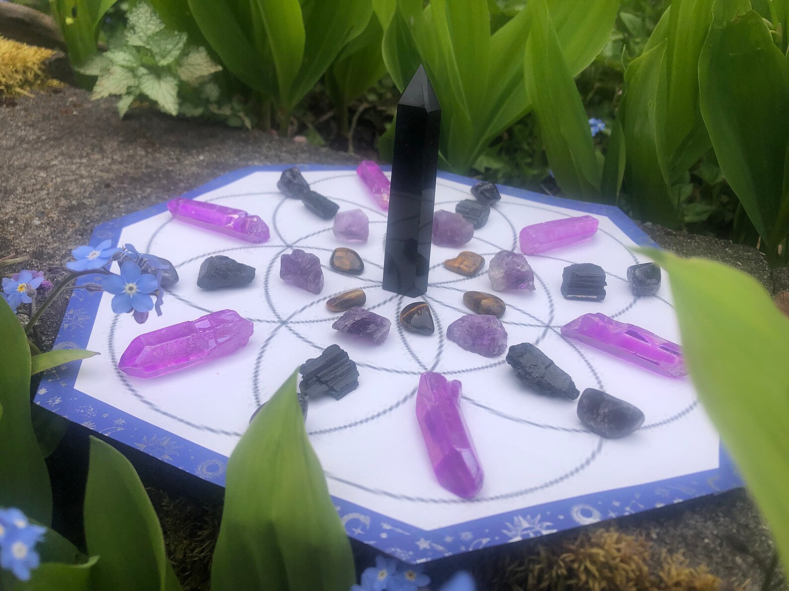31 Pc Grounding and Psychic Strength Crystal Grid Set - Etsy
