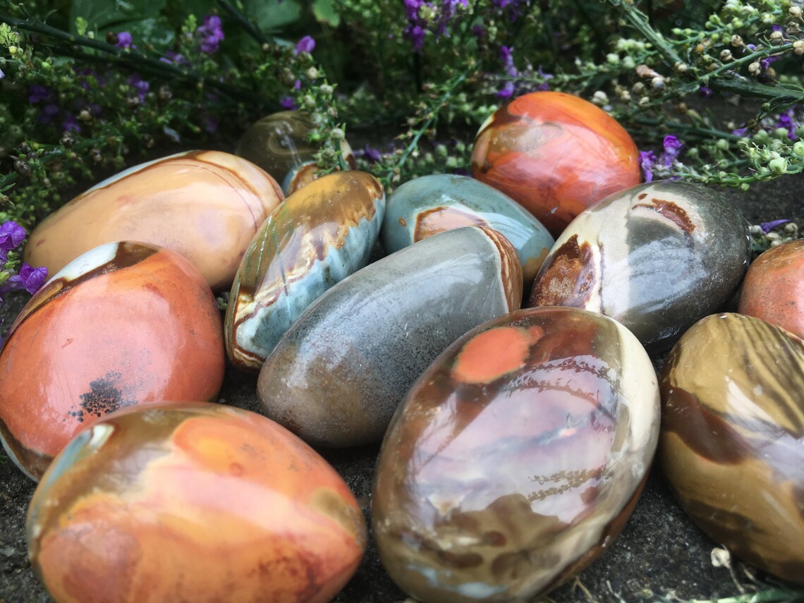 Poly Chrome Jasper Palm Stones | Etsy
