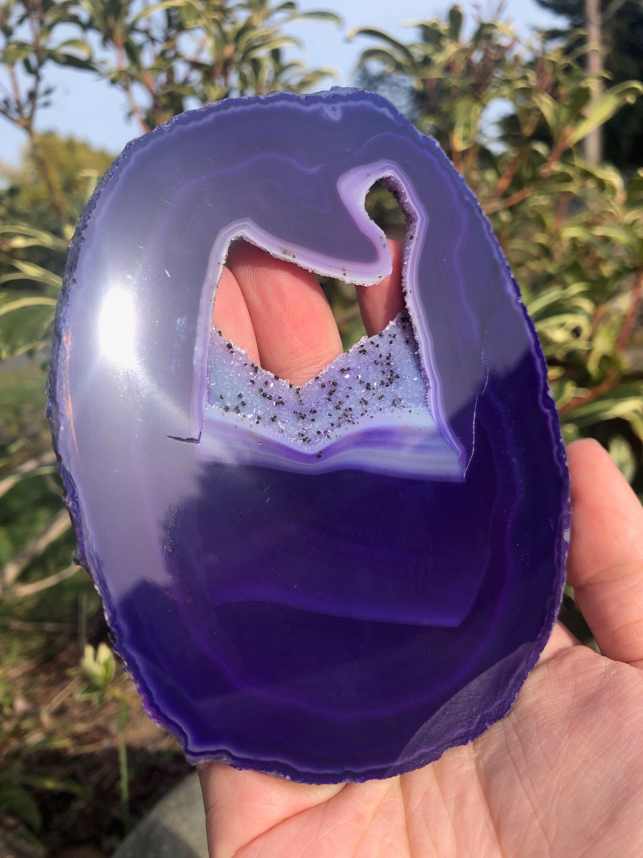 Purple Colored Large Agate Geode Slice | Etsy