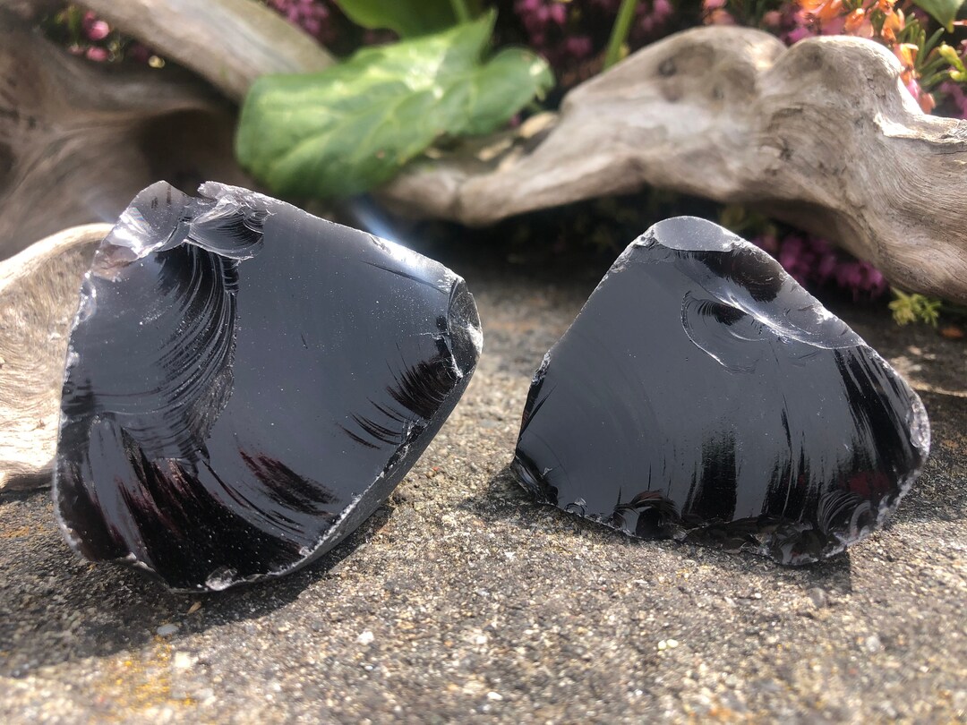 2 Pc Half Raw Obsidian Chunks - Etsy