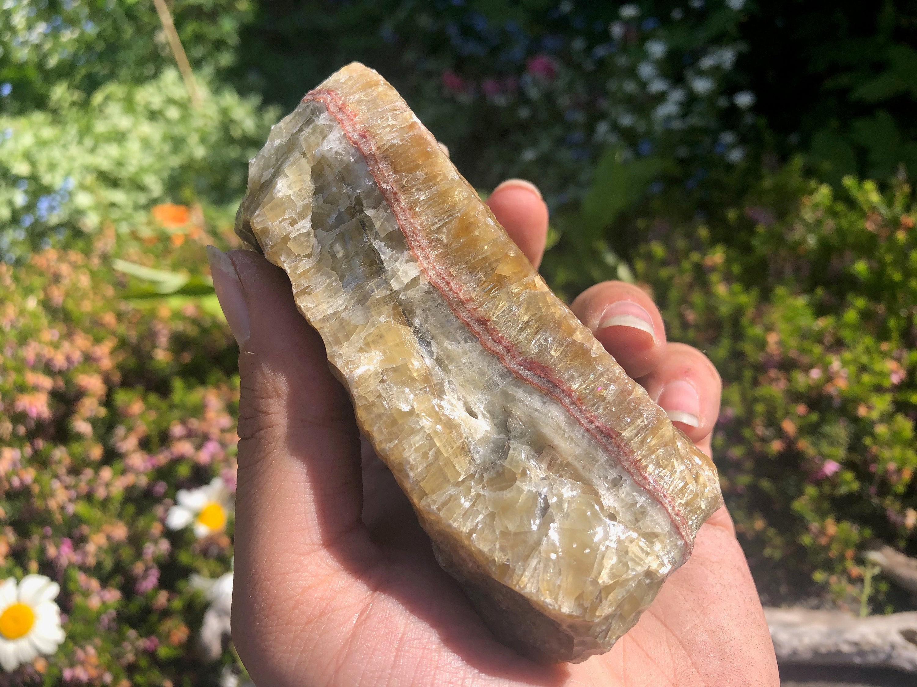 Large Green Layered Calcite Crystal | Etsy