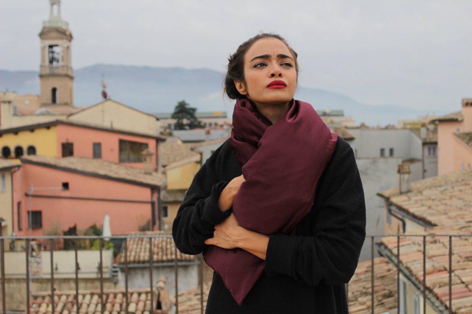 Burgundy Silk Comforter Scarf - Etsy