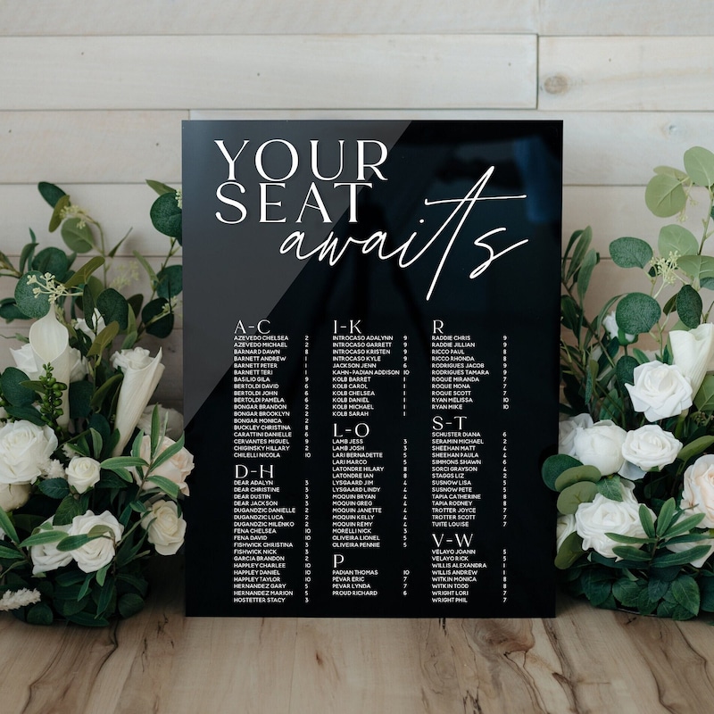 Acrylic Wedding Seating Chart - Etsy