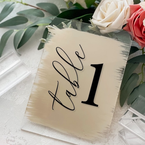 Acrylic Table Numbers 5x7 With Acrylic Stands - Etsy