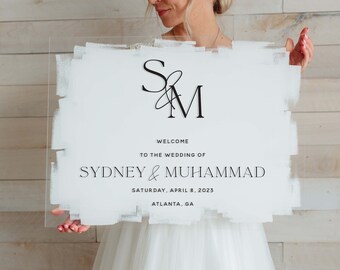Acrylic Wedding Welcome Sign Bride and Groom Modern Decor - Etsy